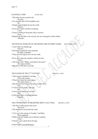 Use of english exercises appeared in pau tests .rephrasing | PDF
