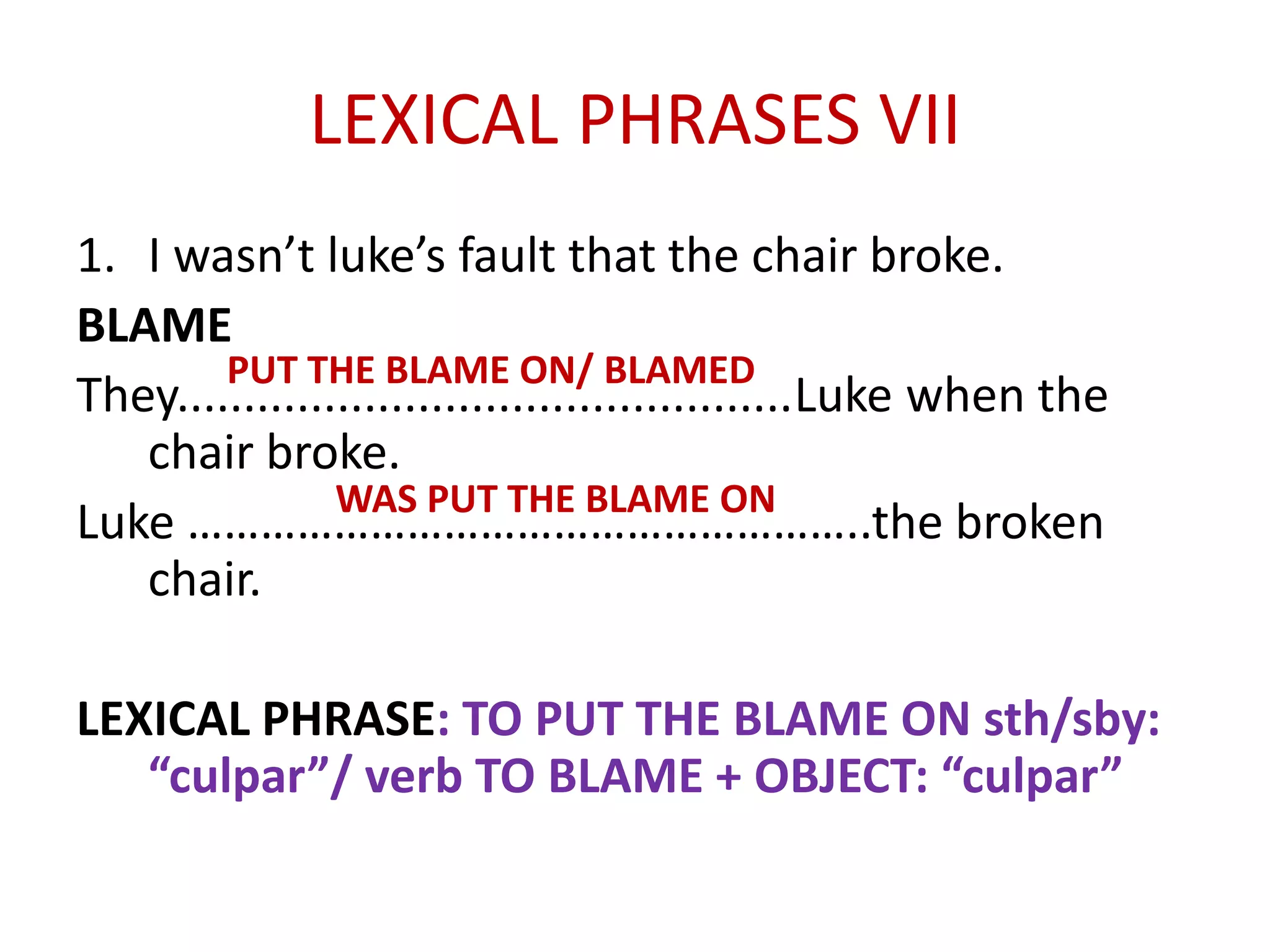 USE OF ENGLISH LEXICAL PHRASES VII | PPT