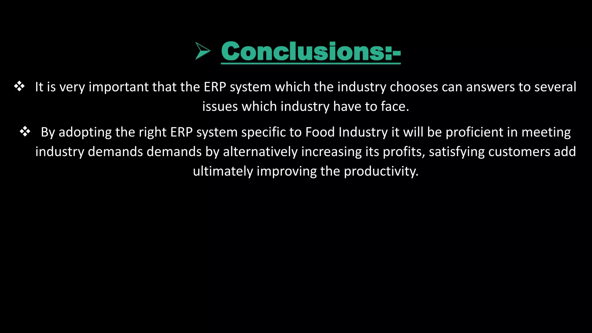 Use of enterprise resource planning(erp) in food industry | PPTX