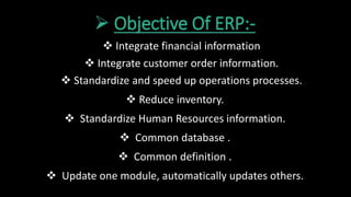 Use of enterprise resource planning(erp) in food industry | PPTX