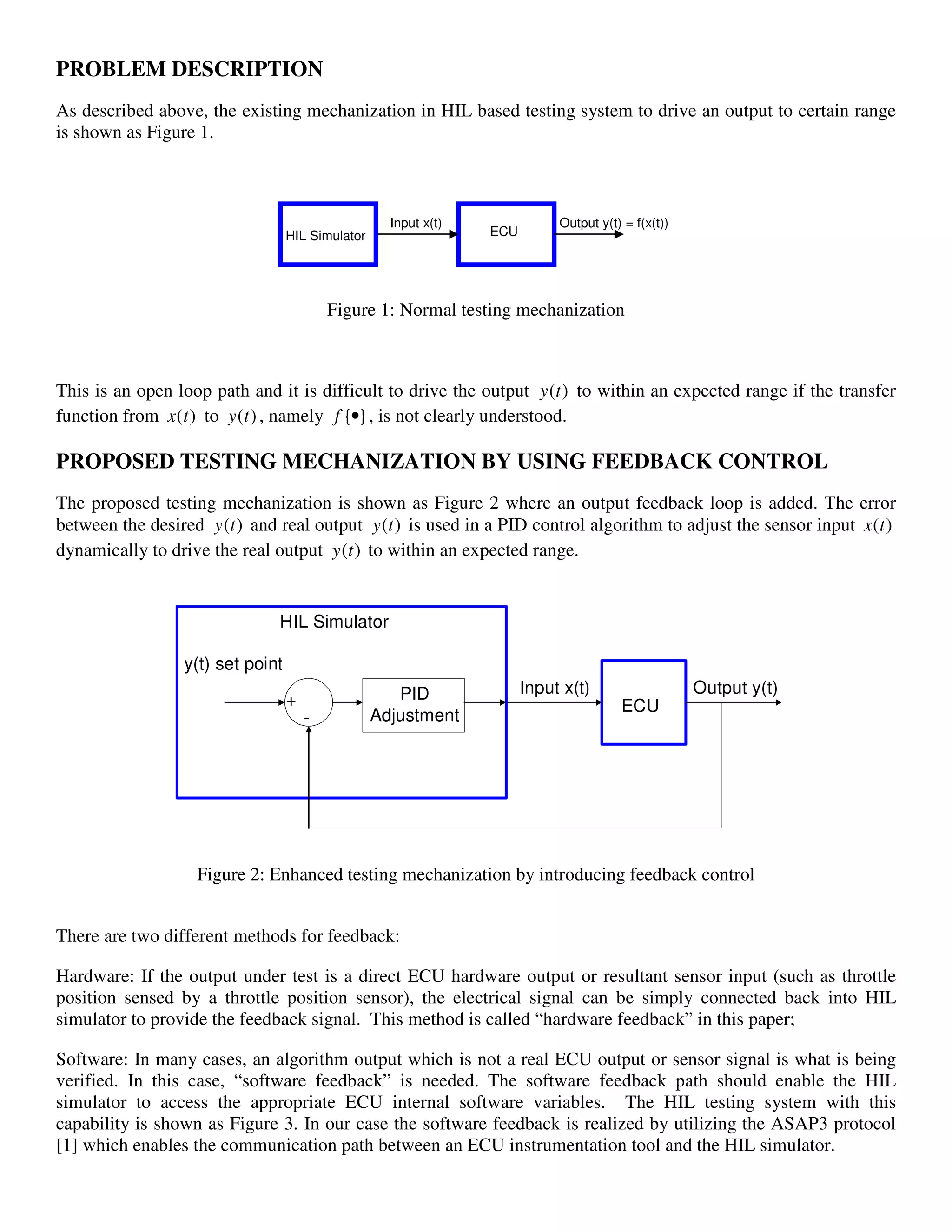 Use Of Feedback Control To Improve Hil Based Ecu System Function
