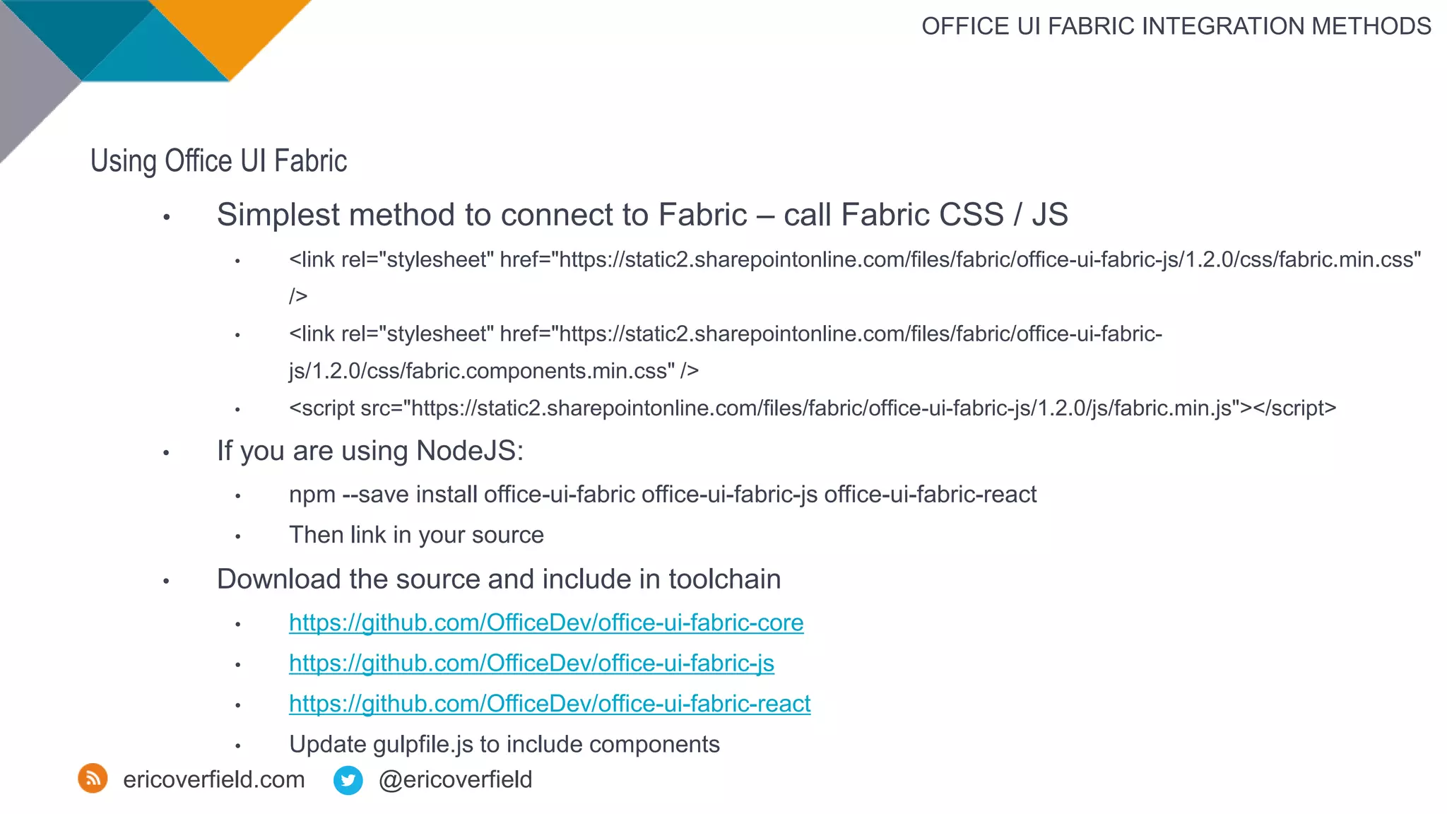 Use office ui fabric react to build beauty with SharePoint | PPTX