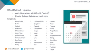 Use office ui fabric react to build beauty with SharePoint | PPTX