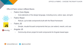 Use Office UI Fabric React to Build Beauty with SharePoint | PPT