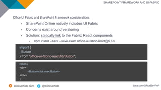 Use Office UI Fabric React to Build Beauty with SharePoint | PPT