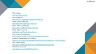 Use Office UI Fabric React to Build Beauty with SharePoint | PPT