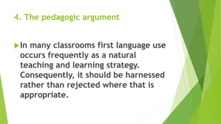 Use of first language in teaching second language. dr.ghobadirad ...