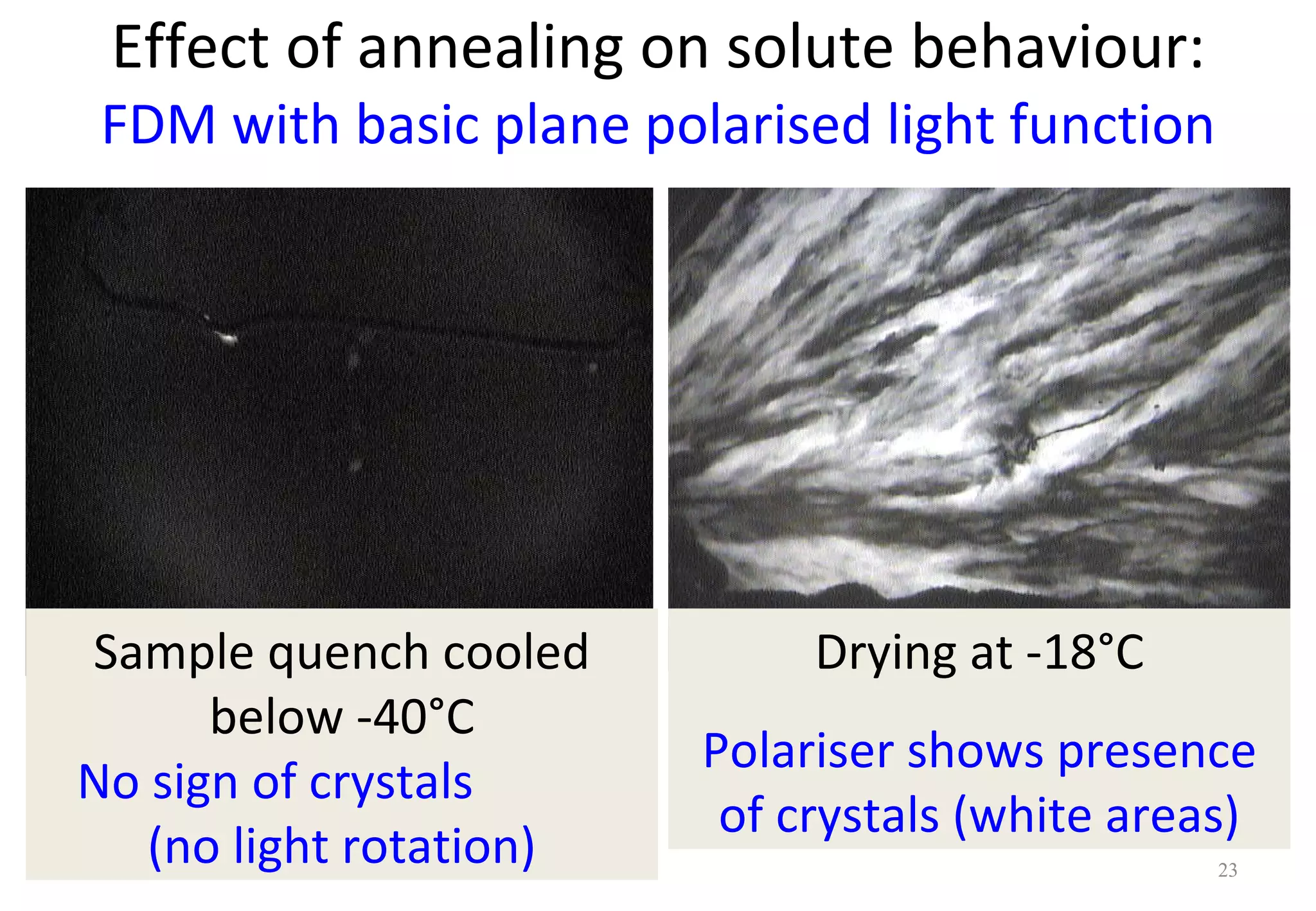 Use Of Freeze Drying Microscopy To Determine Critical Parameters Ppt