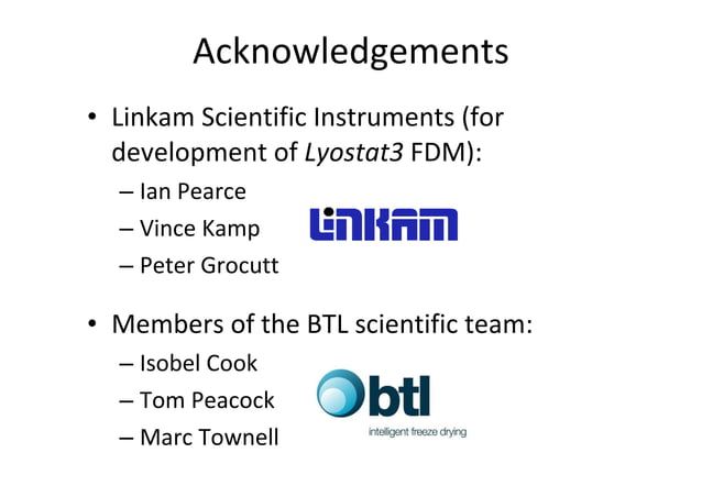 Use Of Freeze Drying Microscopy To Determine Critical Parameters Ppt