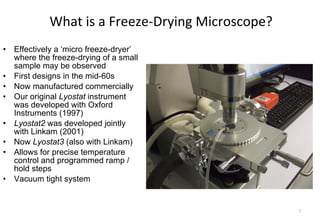 Use Of Freeze Drying Microscopy To Determine Critical Parameters | PPT