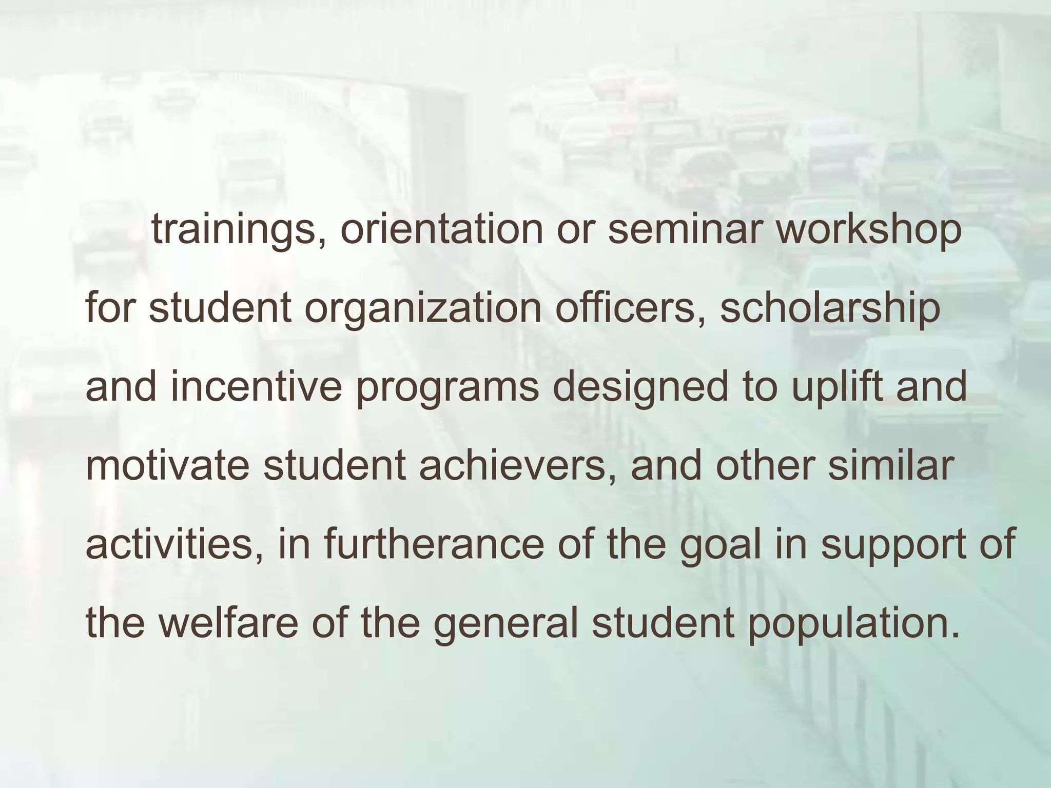 Use of funds and budget allocations in state universities and colleges ...