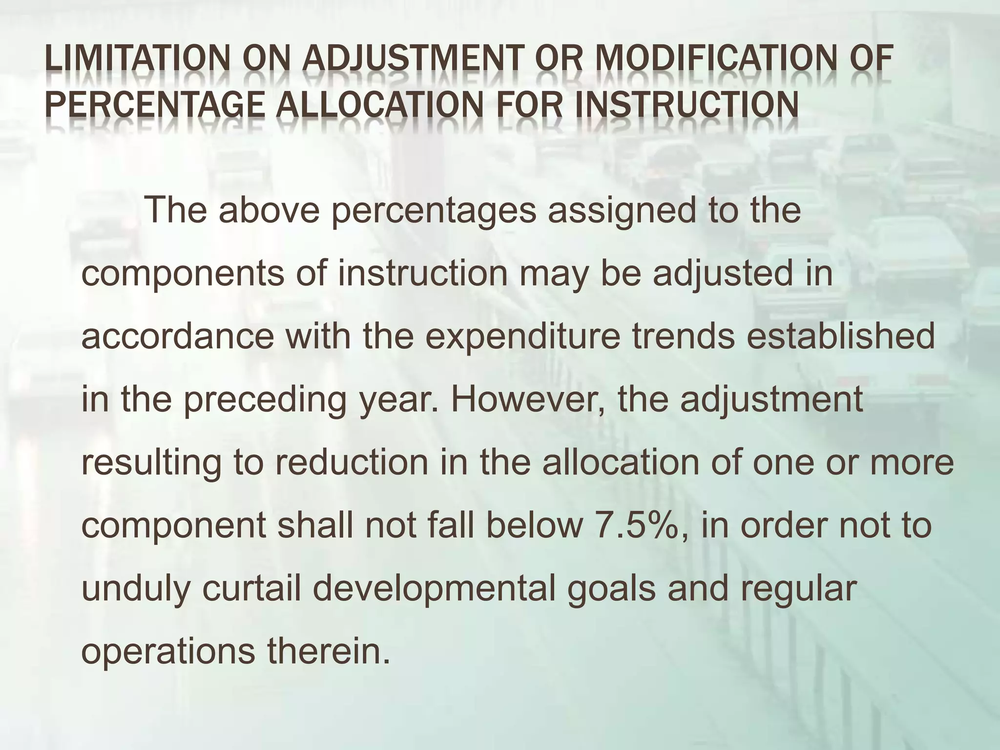 Use of funds and budget allocations in state universities and colleges ...