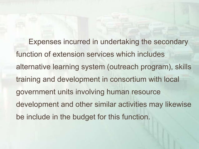 Use of funds and budget allocations in state universities and colleges ...