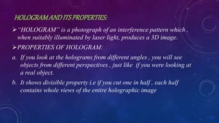 Use of holography | PPTX
