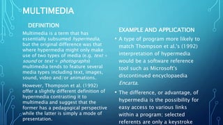 Use of hypertext, hypermedia and multimedia | PPTX