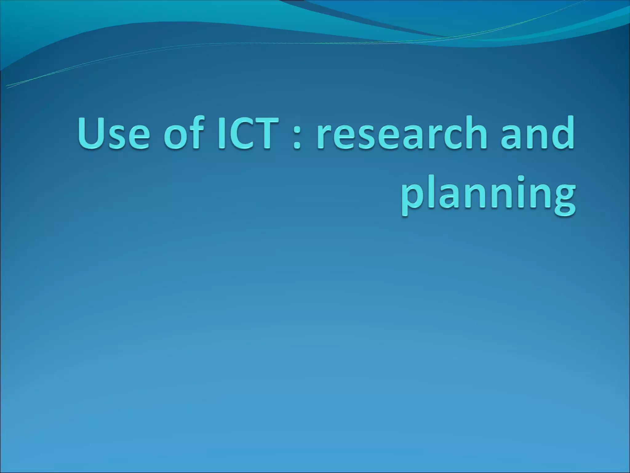 Use of ict | PPT