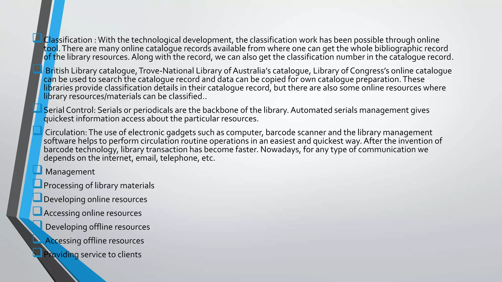 Use of ict in a library | PPTX