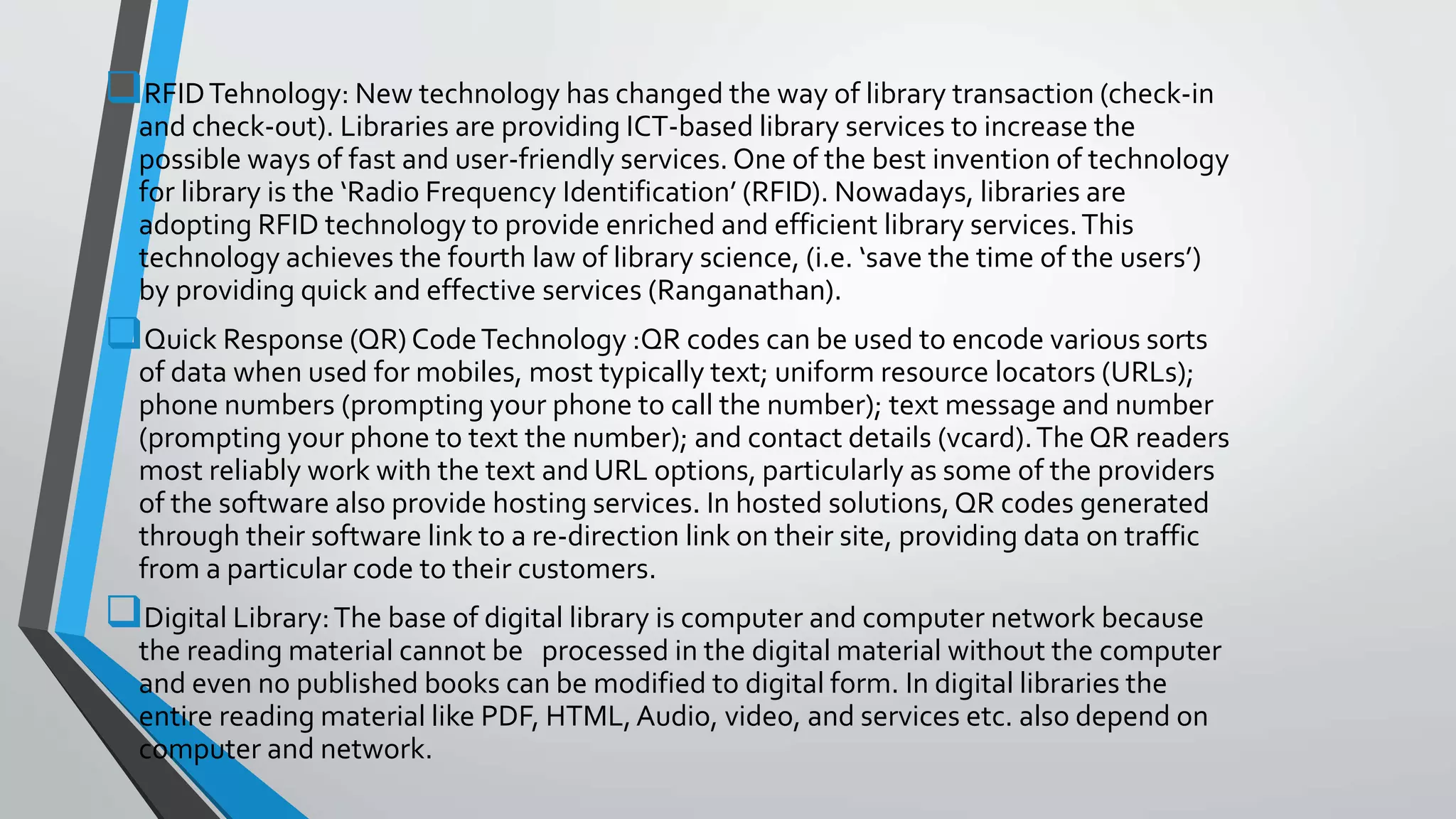 Use of ict in a library | PPTX