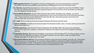 Use of ict in a library | PPTX