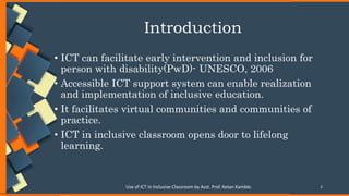 Use of ICT in an inclusive school | PPTX