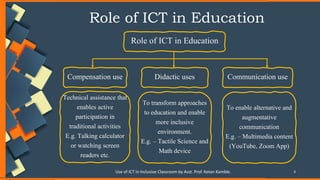Use of ICT in an inclusive school | PPTX