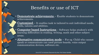 Use of ICT in an inclusive school | PPTX