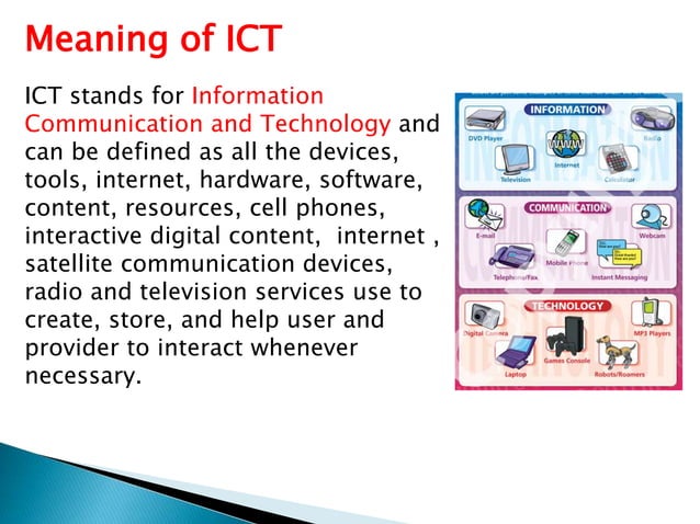Use of ICT including Internet in present | PPT