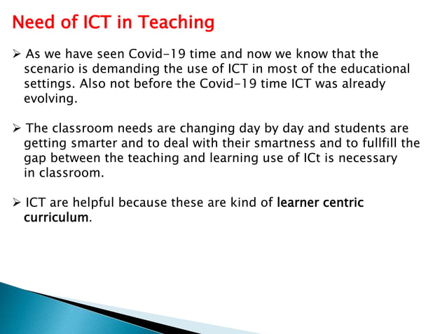 Use of ICT including Internet in present | PPT