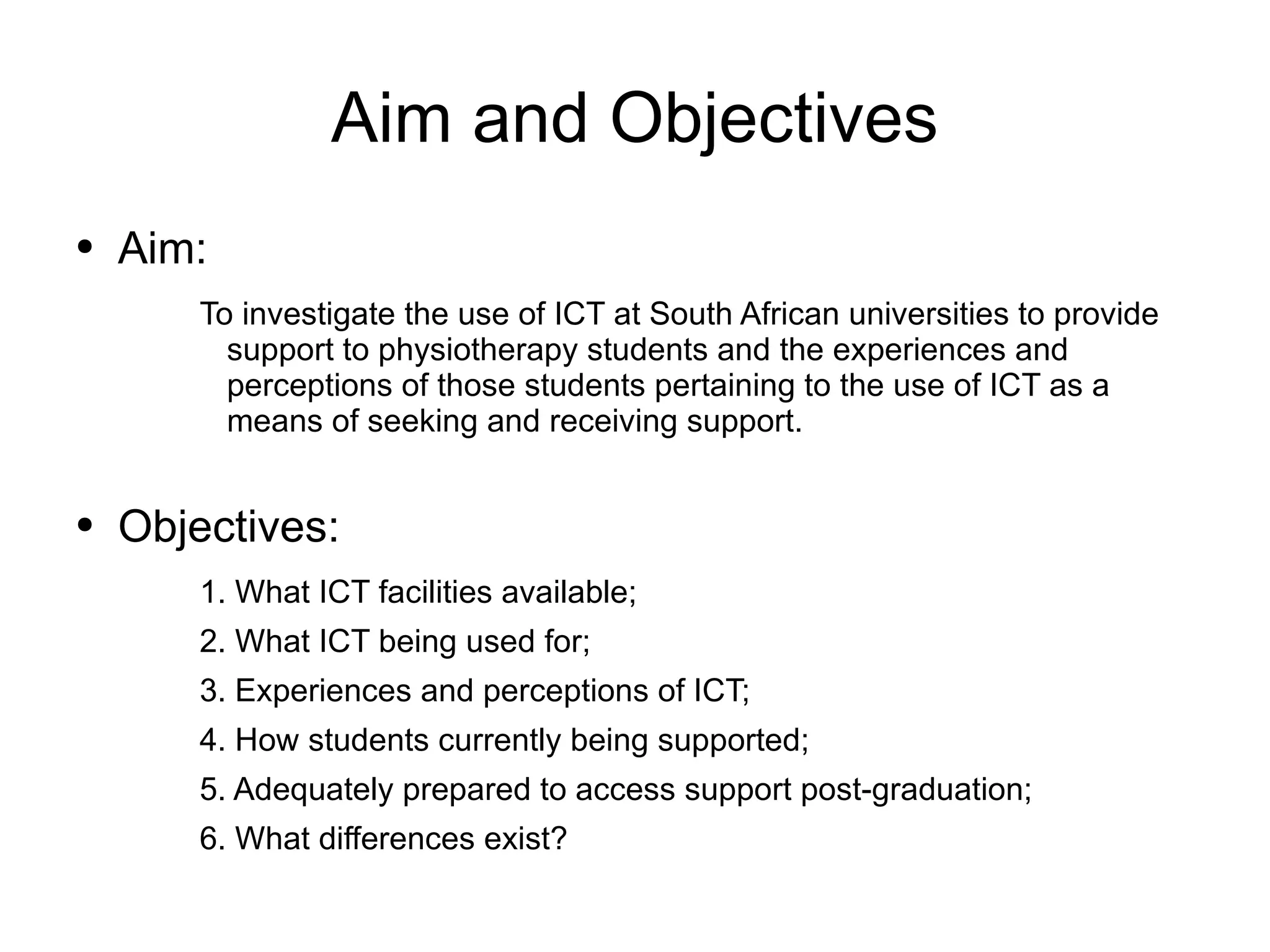 The use of Information and Communication Technology to support South ...