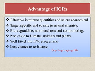 Use of IGRs in Pests Management | PPTX