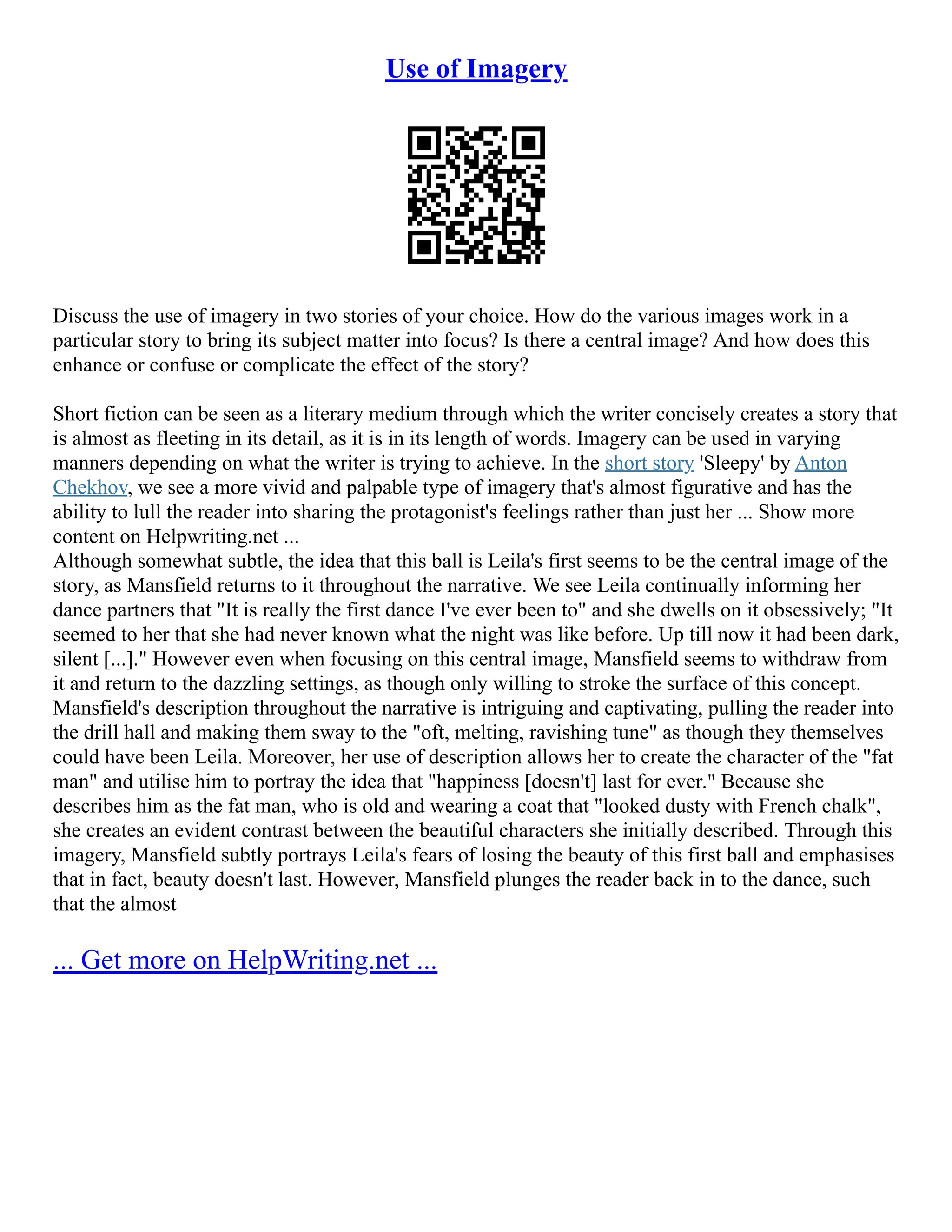 Use Of Imagery | PDF