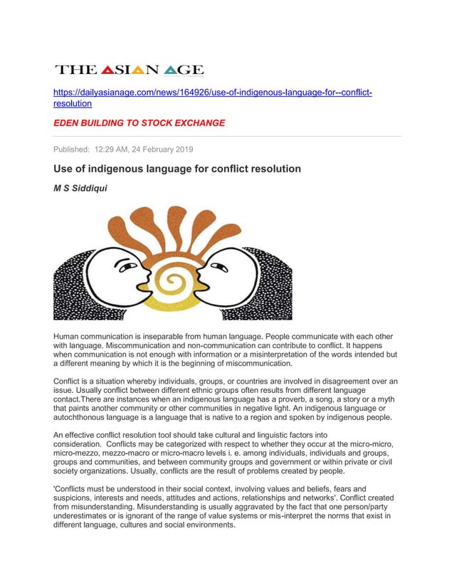 Use of indigenous language for conflict resolution | PDF