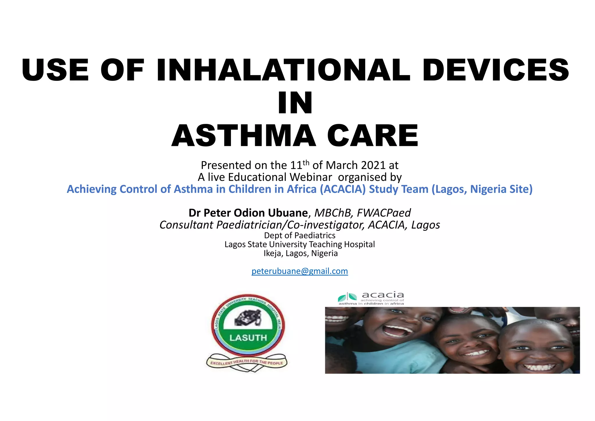 Use of inhalational devices in asthma Care | PDF