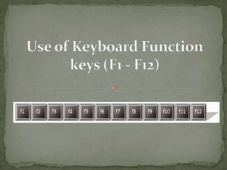 Use of Keyboard Function keys (F1 - F12) -hmftj | PPTX