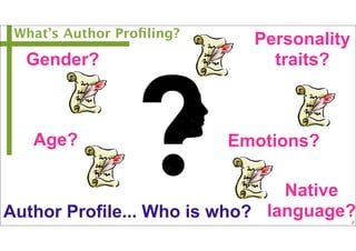 Use of language and author profiling.key