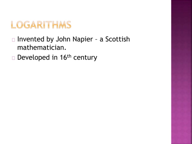 Use of logarithmic tables | PPT