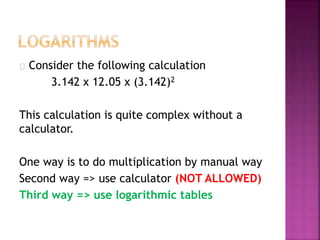 Use of logarithmic tables | PPT
