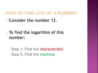 Use of logarithmic tables | PPT