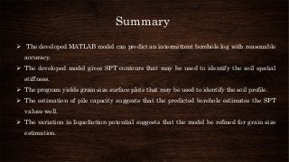MATLAB Modeling of SPT and Grain Size Data in Producing Soil Profile | PPT | Geology | Science