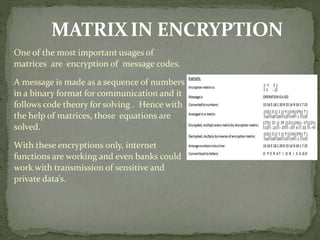 Use of matrix in daily life | PPTX | Physics | Science