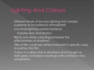 Use of mise-en-scene in a thriller | PPTX