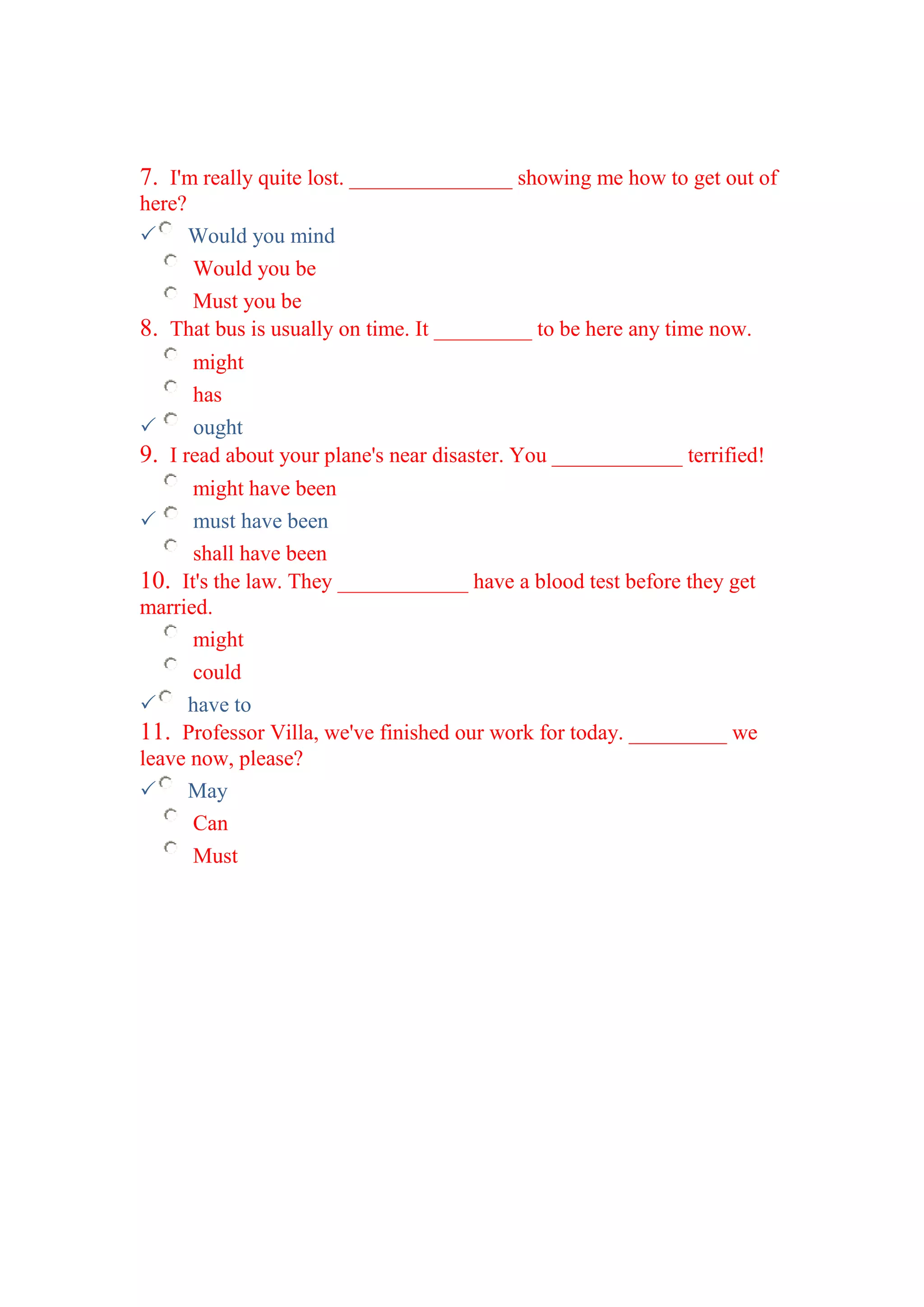 Use of modal auxiliaries | DOCX | Educational Assessment | Education