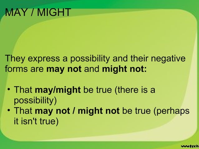 Use of modals for possibility / probability | PPT
