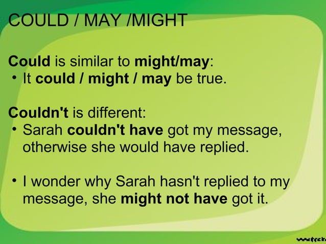 Use of modals for possibility / probability | PPT