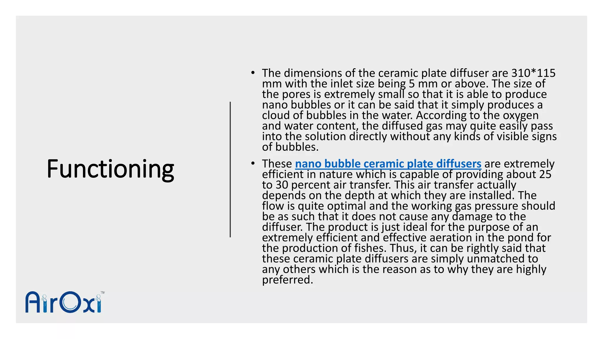 Use Of Nano Bubble Ceramic Plate Diffusers For High Efficiency Aeration ...