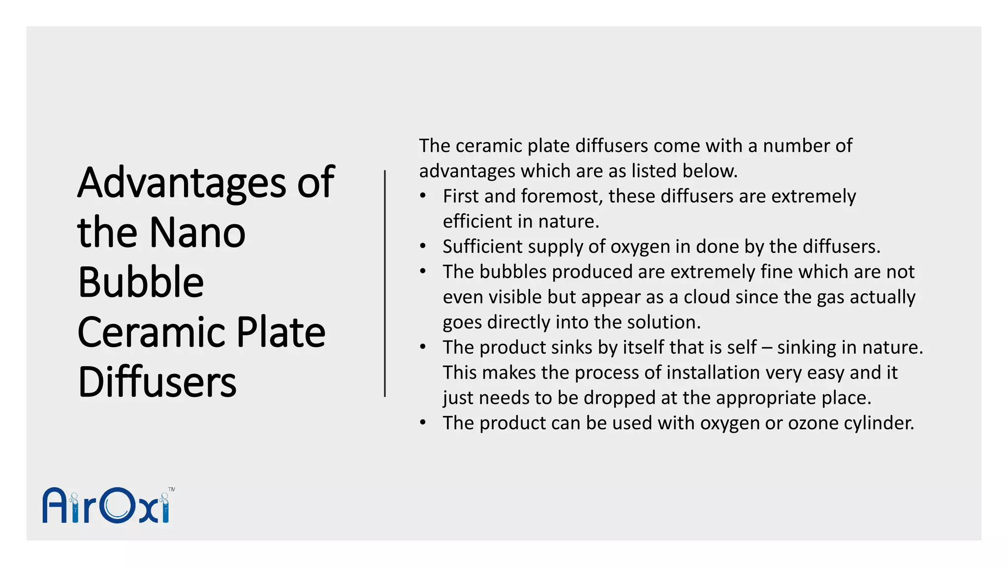 Use Of Nano Bubble Ceramic Plate Diffusers For High Efficiency Aeration ...