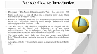 Use of nanoparticles in drug delivery | PPTX