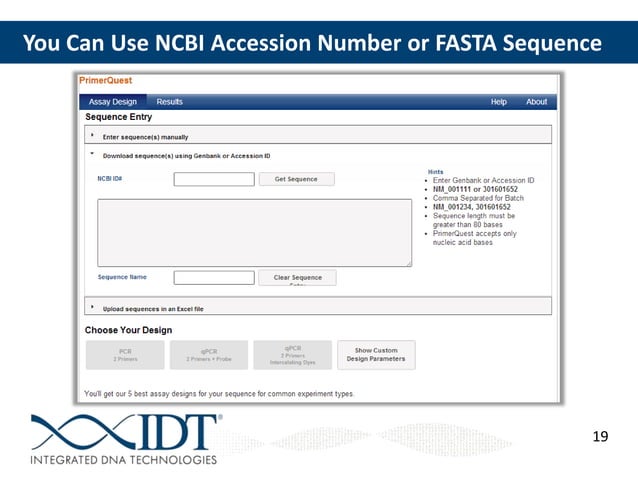 Use of NCBI Databases in qPCR Assay Design | PPTX | Databases | Computer Software and Applications