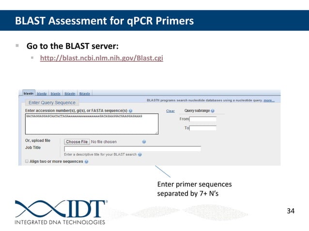 Use of NCBI Databases in qPCR Assay Design | PPTX | Databases | Computer Software and Applications