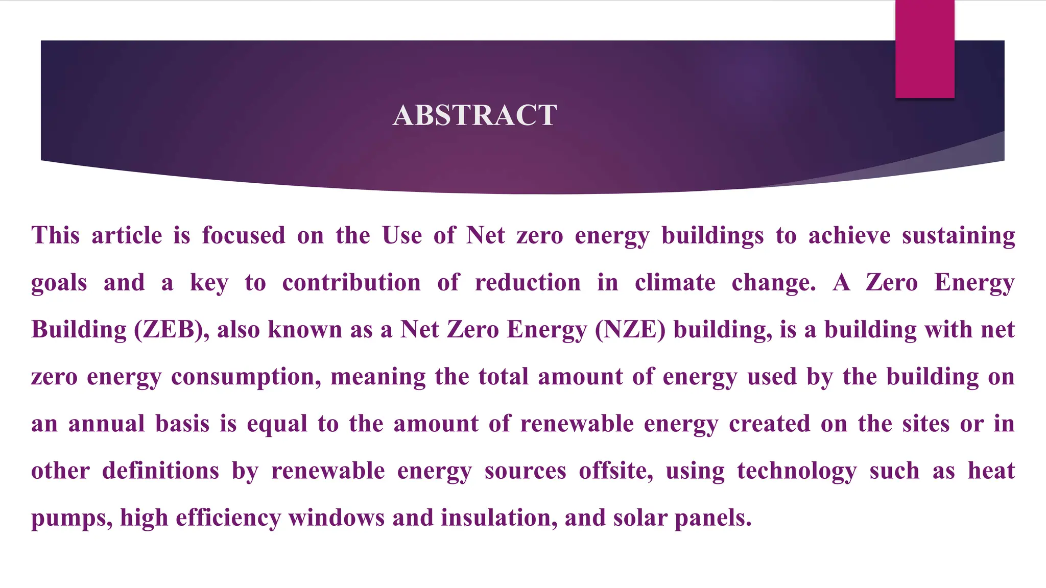 USE OF NET ZERO ENERGY BUILDING (NZEB.pptx